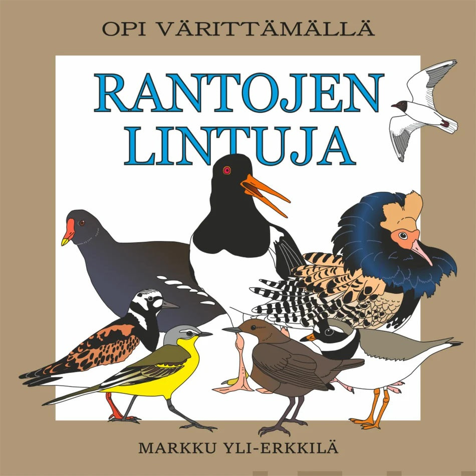 Rantojen lintuja, opi värittämällä, värityskirja (2019) värityskirja